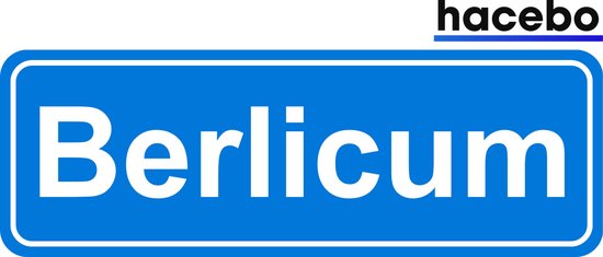 Hacebo - Plaatsnaam Sticker - 29x10 CM - Berlicum sticker - Verkeersborden sticker -... | bol