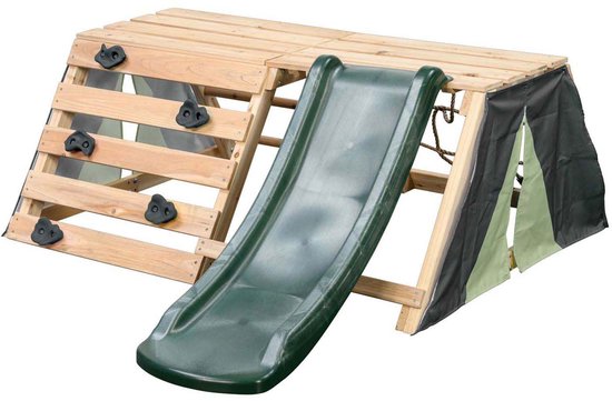 Houten speeltoestel SwingKing Charlie groene 1.2m glijbaan | bol