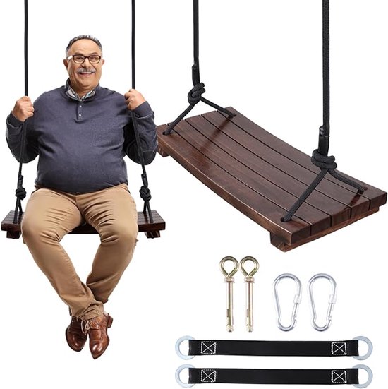 S&Dshopline® Houten schommelstoel, anti-corrosieve houten schommel ...
