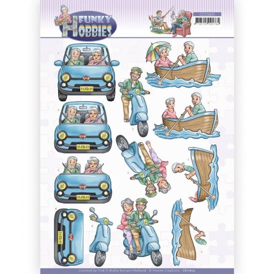 A day out - Funky Hobbies 3D Cutting Sheet by Yvonne Creations 10 stuks ...