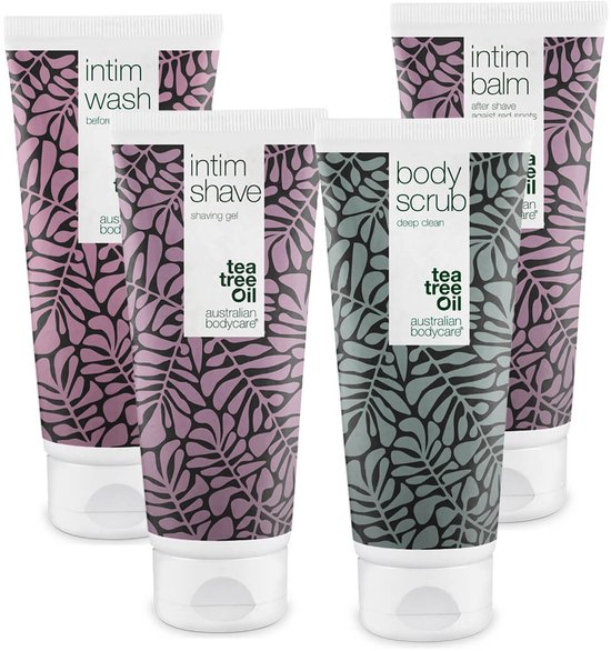 Pakket met 4 producten voor intiem scheren tegen rode bultjes en ...