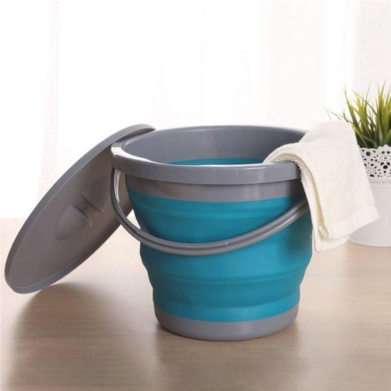Opvouwbare emmer 5 liter met deksel - Ruimtebesparende vis- en ...