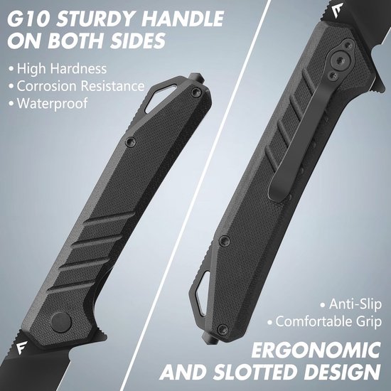 Multifunctioneel Zakmes met D2 Staal en G10 Handvat voor Buitenactiviteiten | bol
