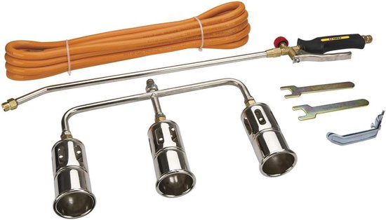 Drievoudige gasbrander 99 kW - krachtige vlam voor onkruidbestrijding ...