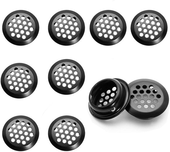 10 stuks zwarte ronde luchtroosters - ronde luchtroosters van roestvrij ...