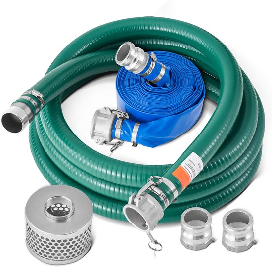 Zuigslangset voor Waterpomp, 50,80 Mm X 19,81 M, met Blauwe Terugspoel ...
