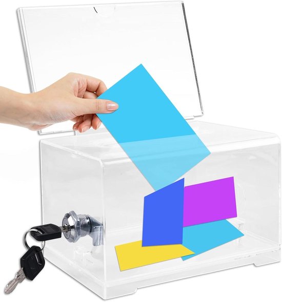 Afsluitbare Acryldispenserbox met Slot en Sleutel voor Visitekaartjes ...