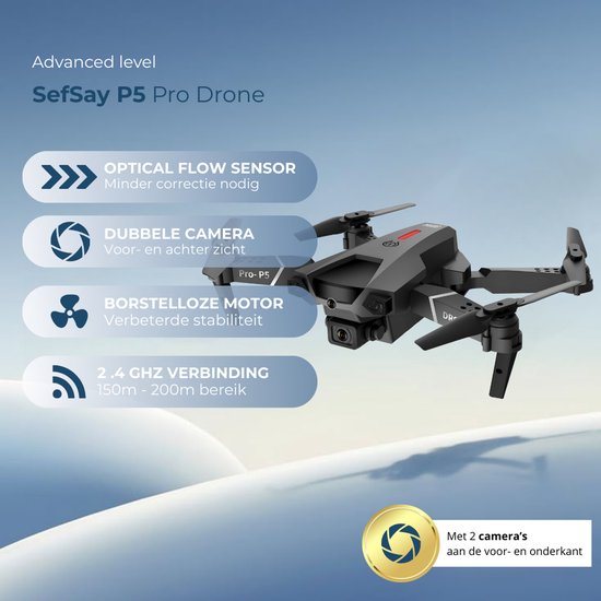 SefSay P5 Pro Drone - Dubbele HD Camera & Obstakel Ontwijking | bol