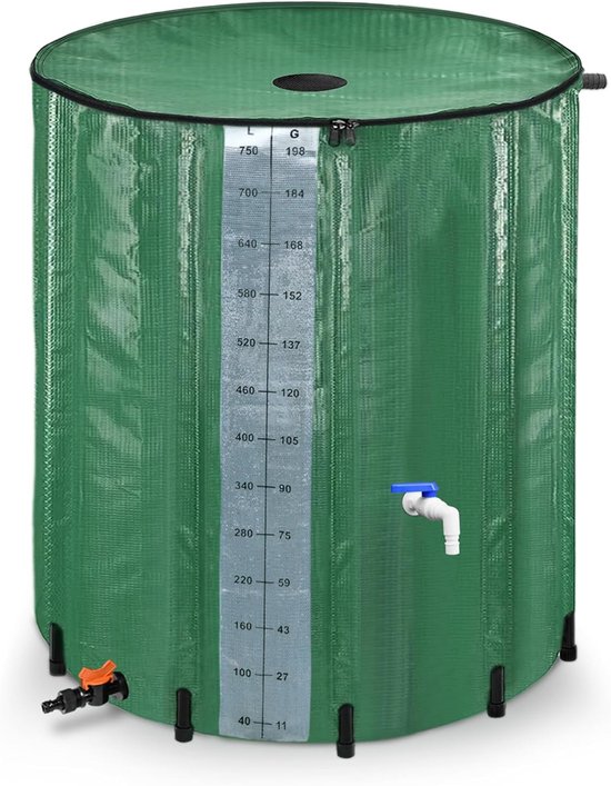 Aufun 750L Groene Regenton Opvouwbare Watertank Voor Regenton Regenton ...
