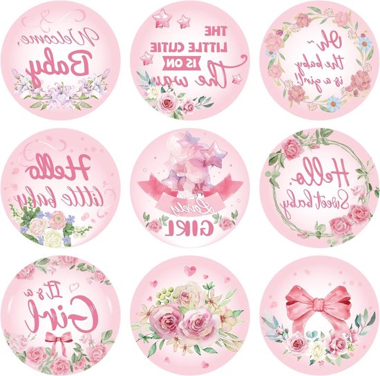 Stickers It's A Girl - 504 stuks roze meisjesstickers voor babyshower ...