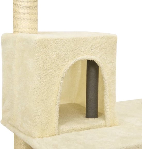 vidaXL Kattenkrabpaal met sisal krabpalen 118,5 cm crèmekleurig ...