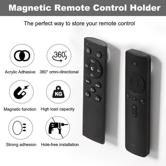 Magnetic Wall Mount for Remote Control - 5 Packs, No Drilling, White ...