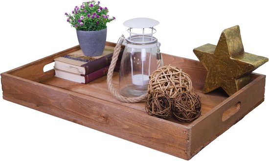Houten Dienblad 60 x 40 cm - Decoratief Ontbijtdienblad voor Bed | bol