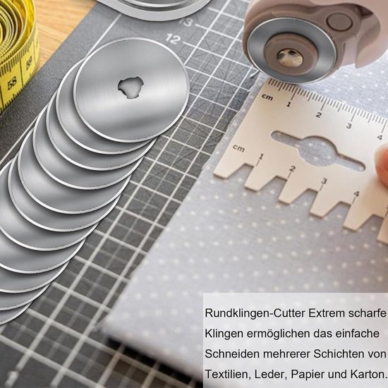 Reservemesjes 45 mm rond lemmet 12 stuks voor rolmes - voor quilten ...