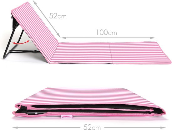 Opvouwbare Lichtgewicht Verstelbare Strandmat met Rugleuning en Pocket ...