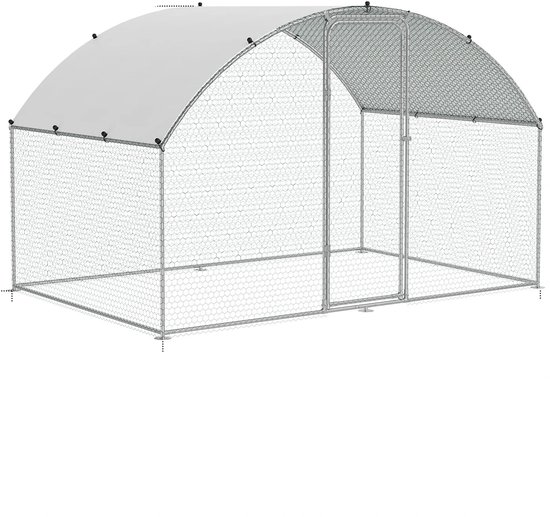 Kippenren - Kippenhokken - Kippenhok - Inloop Kippenren - Grote Metalen - 2x3x2m - met... | bol