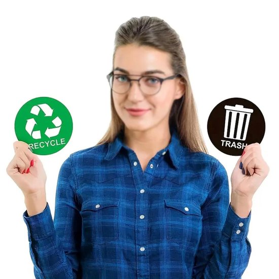 Recycle stickers voor afvalcontainers - Set van 6 stickers voor ...