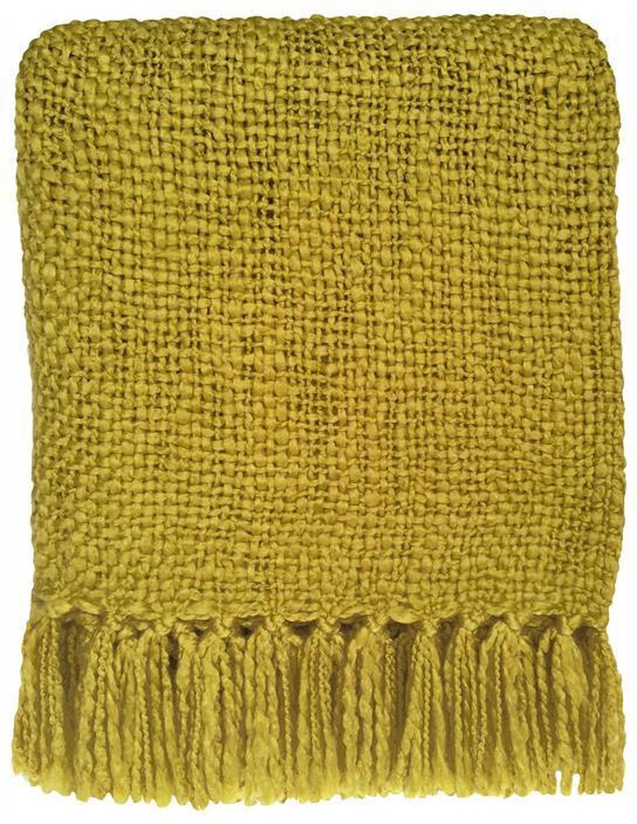 Malagoon - Mustard yellow throw | bol.com