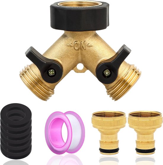 Wateraansluitverdeler voor Wasmachine en Vaatwasser - 2-Weg Y-Verdeler voor Tuinslang | bol