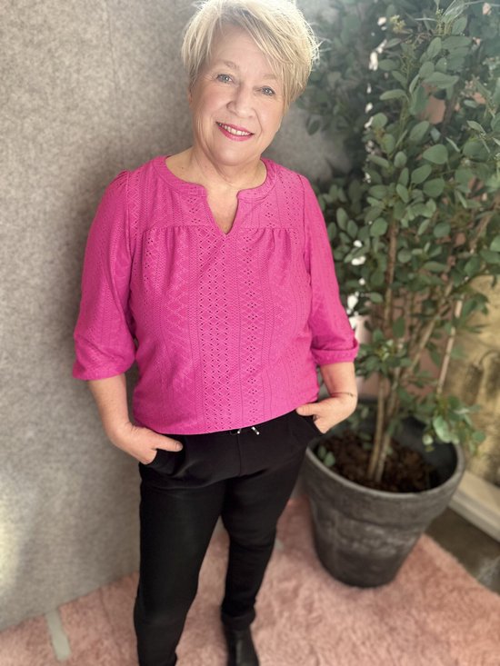 ONLY CARMAKOMA - CARSANDRA 3/4 SPLIT TOP JRS - Dames - Blouses | bol