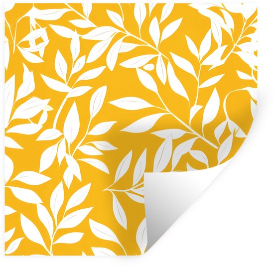Muurstickers - Sticker Folie - Bladeren - Takken - Geel - 100x100 cm ...