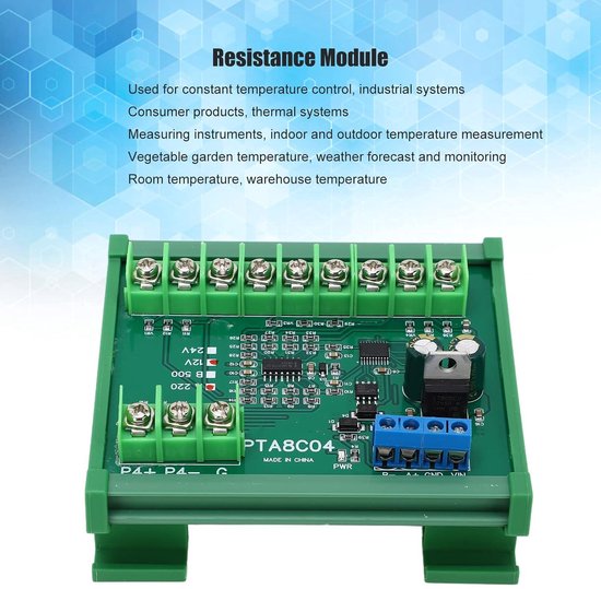 4-Channel PT100 RTD Temperature Sensor Module Board with Rail Housing (A220 DC24V) | bol