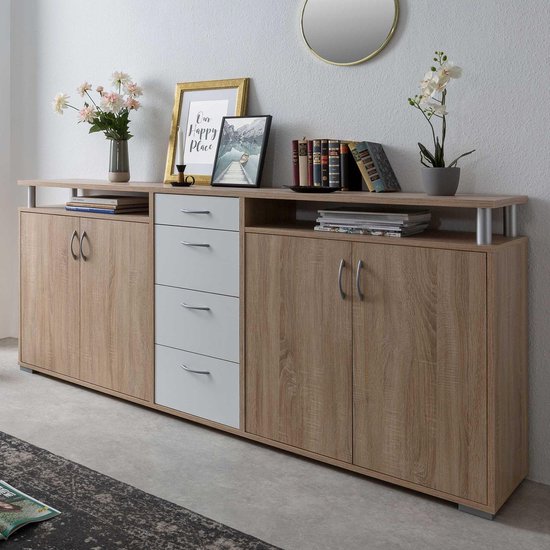 Finori - Dressoir - Wit - 208x38x94 cm | bol.com