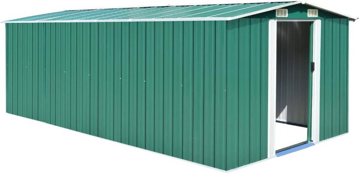 Tuinschuur 257x497x178 cm metaal groen | bol.com
