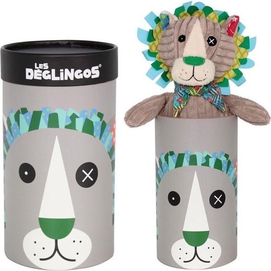 Les Deglingos Knuffel Leeuw In Doos Bruin 33 Cm | bol