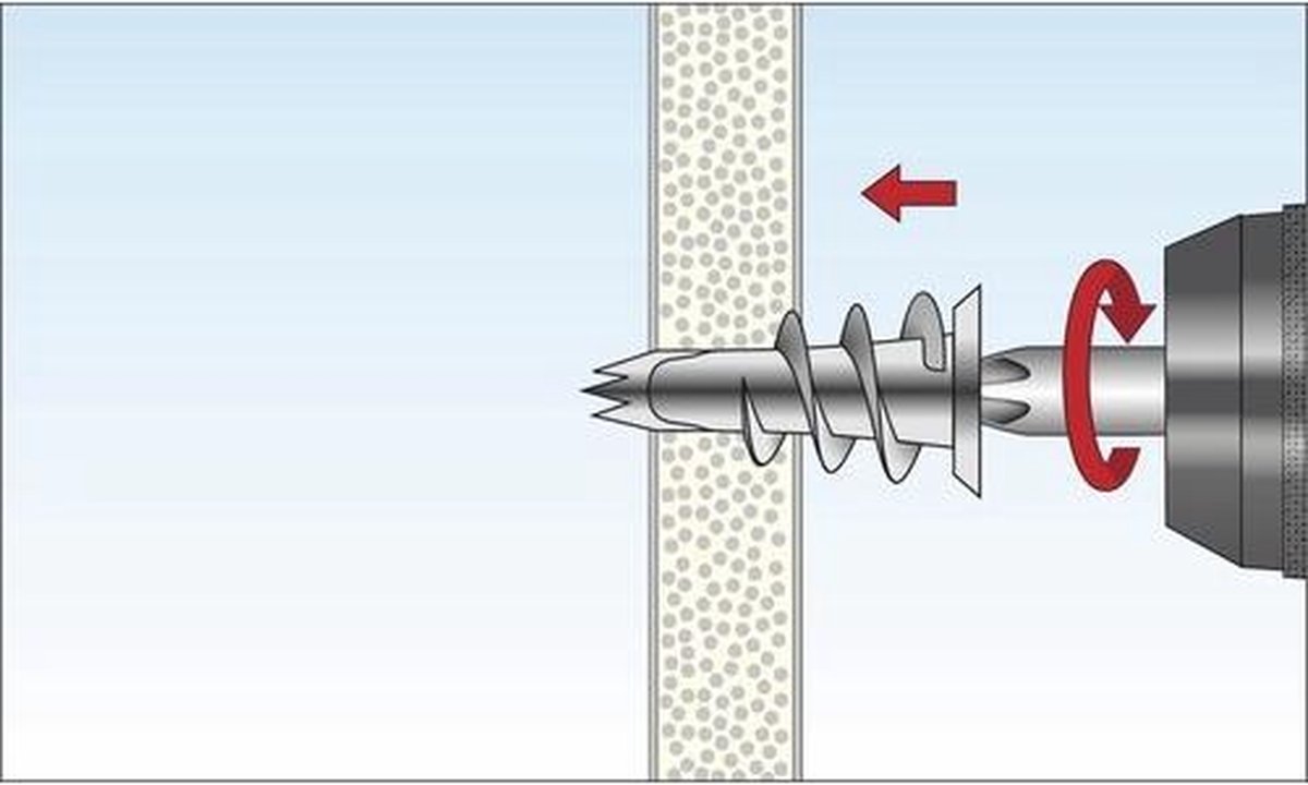 TOX Plus Gipsplaat Gyproc Spiraalpluggen L32 mm + Schroeven (50 Stuks ...