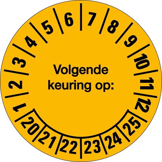 bol.com | Volgende keuring op sticker 21-26, 25 meter op rol Geel 30 mm - 800 per rol