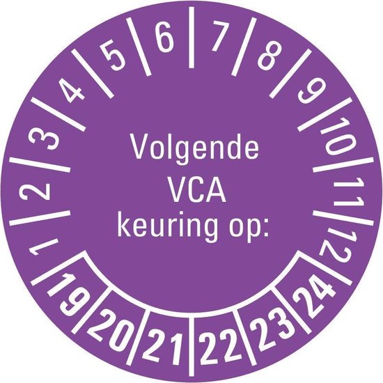 Volgende VCA keuring op sticker 21-26, 25 meter op rol 20 mm - 1150 per ...