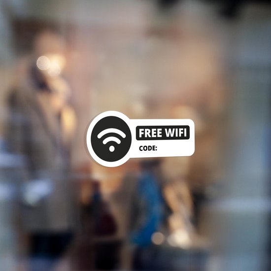 free WIFI code sticker 20cm x 9cm (3 stuks) | bol.com