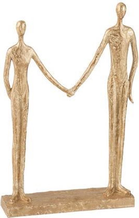 Beeld | Ornament - Koppel Man-Vrouw Hand in Hand - Poly Goud | bol.com