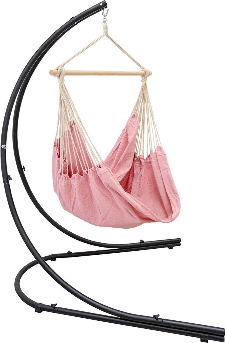 210cm metalen Frame met XXL Hangstoel 185x130cm Hangmat Rosa | bol.com