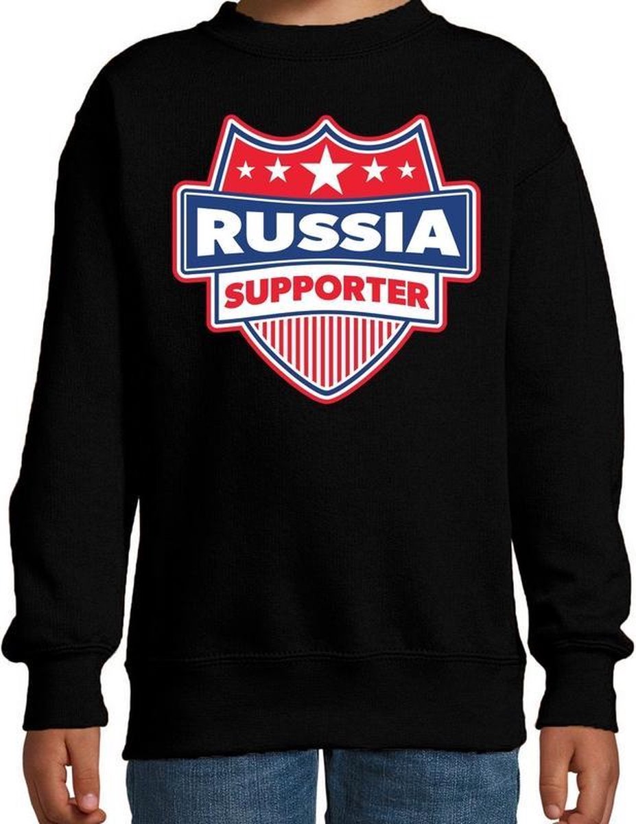 Russia supporter schild sweater zwart voor kinderen - Rusland landen ...