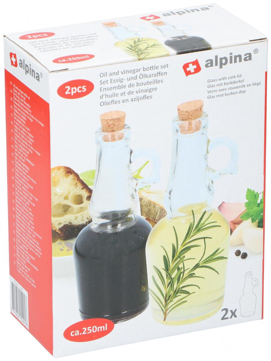 Alpina Olie & Azijn Fles - 250 ml - Glas - 2 delig | bol