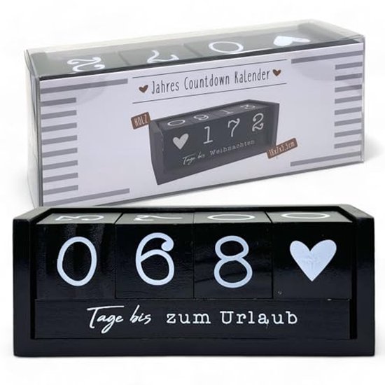 Jaren Countdown Kalender van Hout - Permanente Tafelkalender met ...