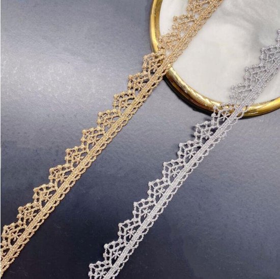 Yards Goud Zilver Kant Band Hoge Kwaliteit Naaiwerk Gevlochten Kant ...