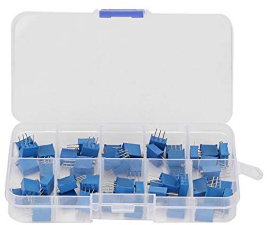 50pcs 10 Values Blue Multiturn Variable Resistance Trimmer Pot ...