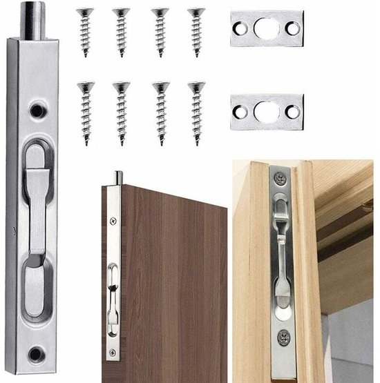 Deurgrendel - Veiligheidsgrendel - Verborgen Design Rvs 25,4 cm - 1 ...