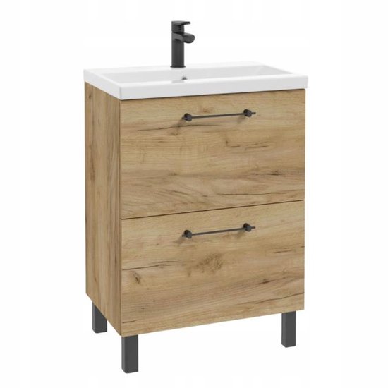 STAMAR - Meuble de salle de bain avec vasque 50 2 tiroirs sur pied ...