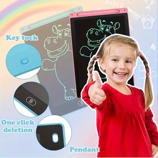 LCD Tekentablet - Roze - 21,59 cm - Tekenen zonder papier! Makkelijk ...