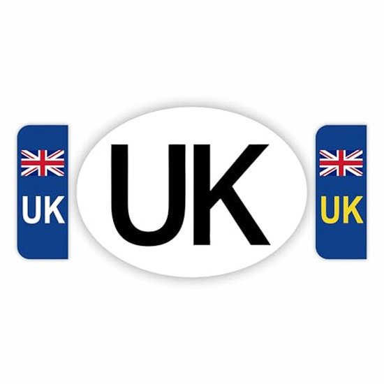 Auto Stickers UK - Set van 3 Officiële Maten met Kenteken Stickers voor ...