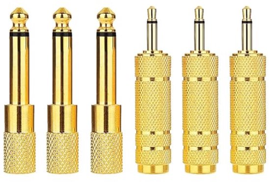 Audio Jack Adapter Set - 6 Stuks 3.5mm naar 6.35mm en 1/8" naar 1/4" | bol