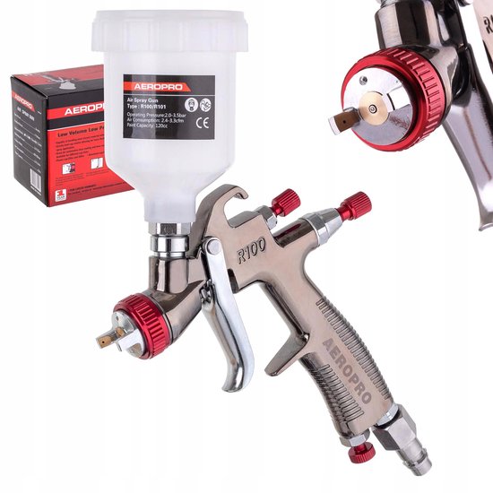 AEROPRO R100 LVLP Spuitpistool Mini 0.8mm voor Spot Repair | bol