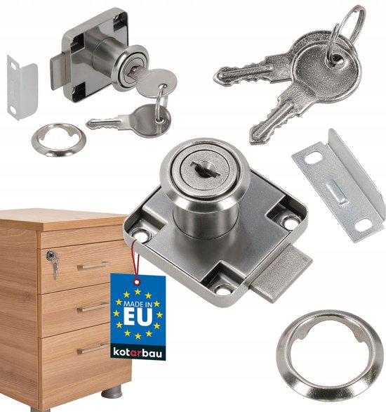 Set Meubelslot 40x40mm Vierkant Kastslot met 2 Sleutels | bol