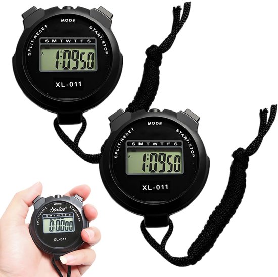 2 Stuks Stopwatch - Splashproof - Groot Display - Start-Stop & Reset | bol