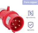 Verloopstekker 32A (male) naar 16A (female) rode CEE 5 x 25 mm² - IP44 ...