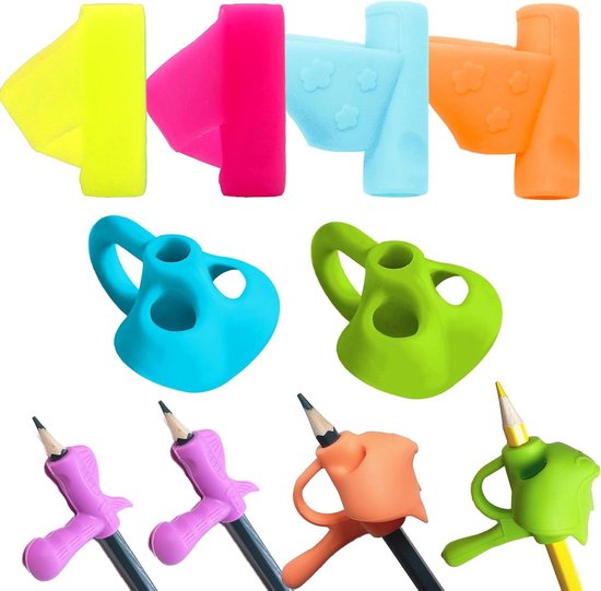 Allecto plus - Siliconen potloodgreep, set van 10, kleurrijke ...